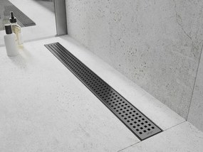 Mexen Flat M08 krytka žlabu 90 cm, broušený grafit, 1E25090