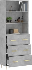 Skříň highboard betonově šedá 69,5x34x180 cm kompozitní dřevo 3189369