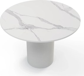 Jídelní stůl MALAGA 110 cm bílý mramor