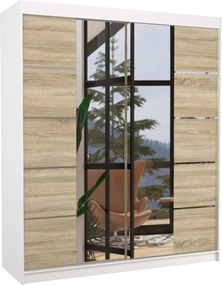 ADRK Furniture Posuvná skříň s zrcadlem TRAVES 180 ADRK-SW-TRA-WS-180