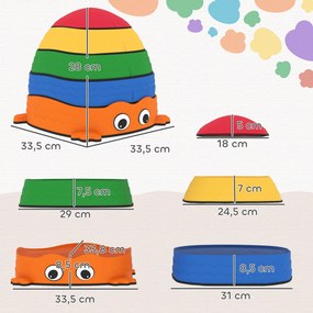 AIYAPLAY sada 5 balančních stupínků, stohovatelné, tvar žáby, plastové, barevné