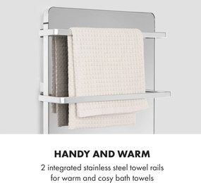 Klarstein Hot Spot Crystal Flow, ohřívač do koupelny, 45 x 82 cm, 36m², 2000 W, 5-40 °C, LED