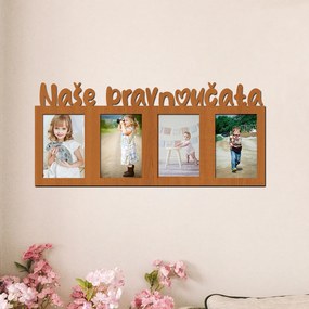 dřevo života Dřevěný fotorámeček Naše pravnoučata Zvolte barvu dekoru: Třešeň, Zvolte velikost fotografie (cm): 13x18, Počet fotorámečků: 4
