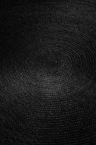 Hanse Home, Kusový koberec Jute Braided 106322 Black kruh, 200x200 (průměr) kruh, černá, chodba / předsíň