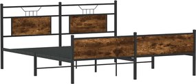Kovový rám postele bez matrace kouřový dub 180 x 200 cm 3325114