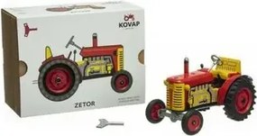 Kovap Traktor Zetor červená / plech - plastové disky / 1:25 / od 5 let