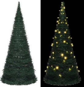 Pop-up umělý vánoční stromek s LED osvětlením zelený 150 cm 321523