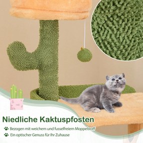Costway Cat tree kaktus 160 cm kočičí strom s kočkou jeskynní kočičí škrabadlo