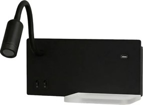 Nástěnné LED svítidlo Shelf, 1x LED 4+5+2w, 4000k, b/w, vypínač