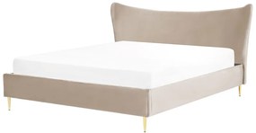Sametová postel 180 x 200 cm taupe CHALEIX Beliani