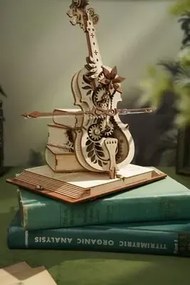 RoboTime dřevěné mechanické puzzle Kouzelné violoncello / od 14 let /