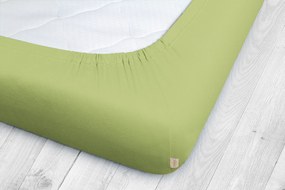 Jersey prostěradlo středně zelené na výšku matrace do 30 cm Velikost: 90 x 200