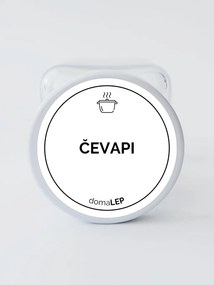 Samolepka na kořenky ČEVAPI bílá 5 cm tučné písmo