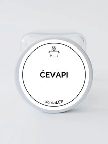 Samolepka na kořenky ČEVAPI bílá 5 cm tučné písmo