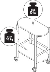 Tchibo - Barový vozík z masivního dřeva se 2 úrovněmi - barva: hnědá