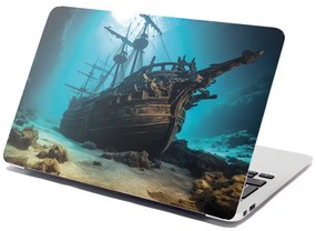 Sablio Samolepka na notebook Vrak dřevěné lodi na dně moře - 29x20 cm