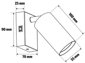 Brilagi - LED Stmívatelné nástěnné bodové svítidlo SELE 1xGU10/6,5W/230V černá