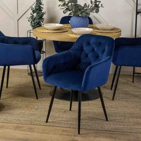 Designová jídelní židle Ravenna modrá velur