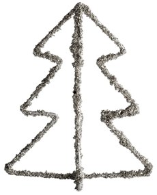 Tine K Home Vánoční dekorace Christmas Tree Silver Glitter 10 cm, stříbrná barva