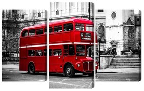 Vícedílný obraz Dvoupatrový Autobus V Londýně Nedostatek Nedostatek Přírodní plátno 180x120
