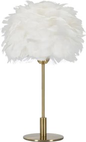 Stolní lampa Ball Feather 50 cm bílo-zlatá