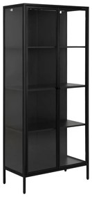 Černá kovová vitrína Actona Newcastle, výška 180 cm