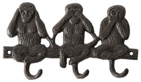 Nástěnný věšák 26,6 x 13,1 cm Tři moudré opice