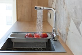 Laveo Rotaro, vysoká dřezová baterie s výsuvným 4-funkčním výtokem, černá matná, LAV-BLR_769D