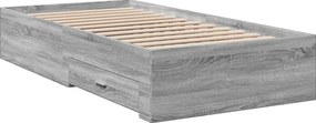 Rám postele se zásuvkami šedý sonoma 90x200 cm kompozitní dřevo 3280431