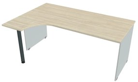 Stůl ergo pravý 180*120 cm - Hobis Gate GE 1800 P Dekor stolové desky: akát, Dekor lamino podnože: šedá, Barva nohy: černá