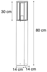 Chytrá venkovní stojací lampa černá 80 cm včetně WiFi ST64 - Charlois