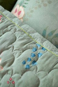 Pip Studio dekorační polštář Quilted Everbloom - zelený  (Prošívaný dekorační polštář s květinami)