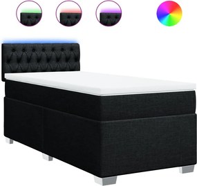Box spring postel s matrací černá 80 x 200 cm textil 3288024