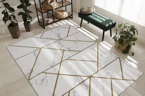 Dywany Łuszczów, Kusový koberec Emerald geometric 1012 cream and gold, 140x190, bílá, kancelář