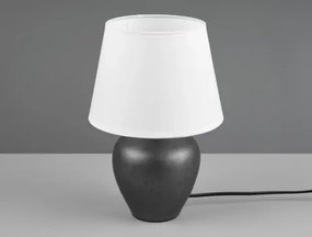 Stolní lampa Abby, antický nikl/bílá látka