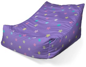 Sablio Sedací vak Lounge Hvězdy na fialové - 120 x 100 x 80 cm