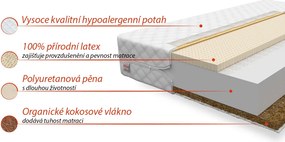 Pěnová matrace PIENI 200x140x10 cm - kokos/latex