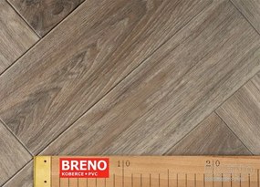 Breno PVC GREENLINE Estate Oak 0601 - parkety rybí kost, šíře 400 cm