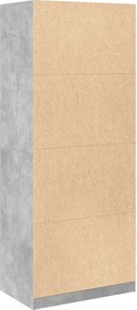 Šatní skříň betonově šedá 80 x 50 x 200 cm kompozitní dřevo 3307750