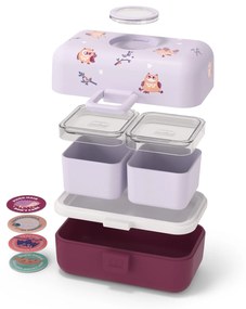 Monbento Dětský svačinový box Tresor purple Owly 800 ml