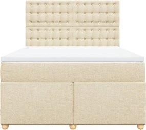 Box spring postel s matrací krémová 160x200 cm textil 3291350