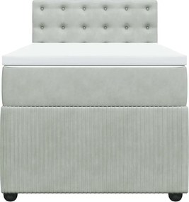 Box spring postel s matrací světle šedá 80 x 200 cm samet 3289902