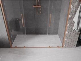 Mexen Velar Duo, posuvné dveře do otvoru 170x200 cm, 8mm čiré sklo, měděná matná, 871-170-000-02-65