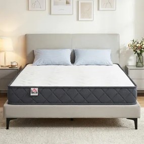 HOMCOM matrace 140x190 cm, dvoulůžková matrace, paměťová pěna, tloušťka 20 cm, certifikát OEKO-TEX, střední tuhost