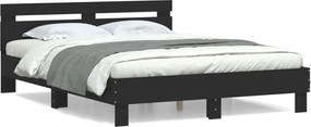 Rám postele s čelem černý 150 x 200 cm kompozitní dřevo 3207414