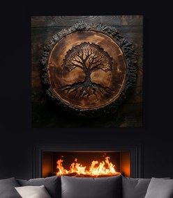 Obraz na plátně - Strom života Triess, dřevo styl FeelHappy.cz Velikost obrazu: 80 x 80 cm