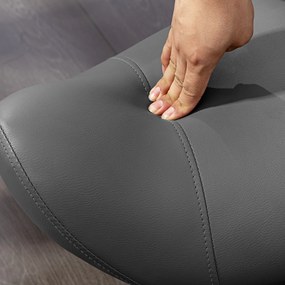 HOMCOM Pojízdná stolička, sedlo ve tvaru sedla, výškově nastavitelná, otočná o 360°, umělá kůže, šedá, 48 x 47 x 45-59 cm