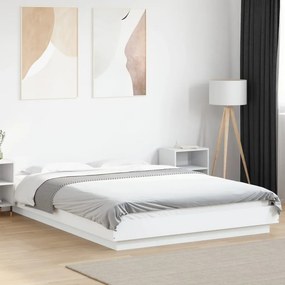 Rám postele bílý 135 x 190 cm kompozitní dřevo 3281224
