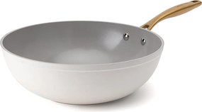 Elmich Nepřilnavá keramická pánev wok Zen Ø 28 cm - krémovo zlatá