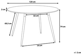 Jídelní stůl ⌀ 120 cm černý BOVIO Beliani